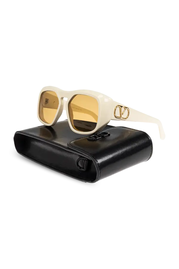 Valentino Garavani Geometric Sunglasses With Gold Logo Detail