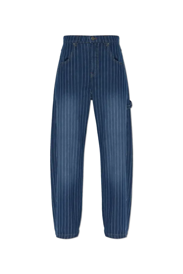 Munthe Shimo Pinstriped Organic Denim Trousers