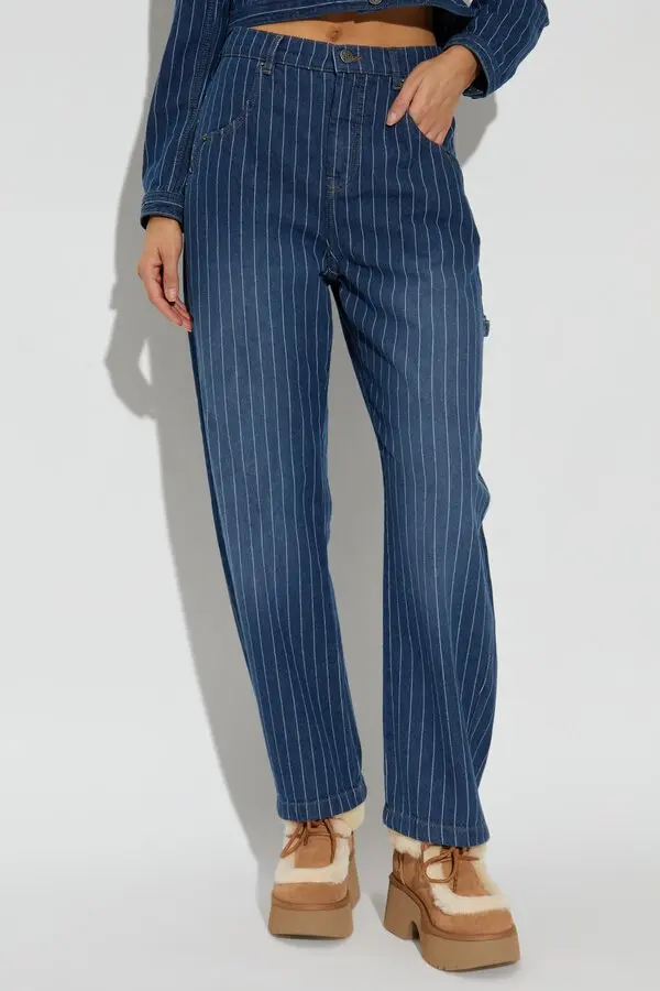 Munthe Shimo Pinstriped Organic Denim Trousers