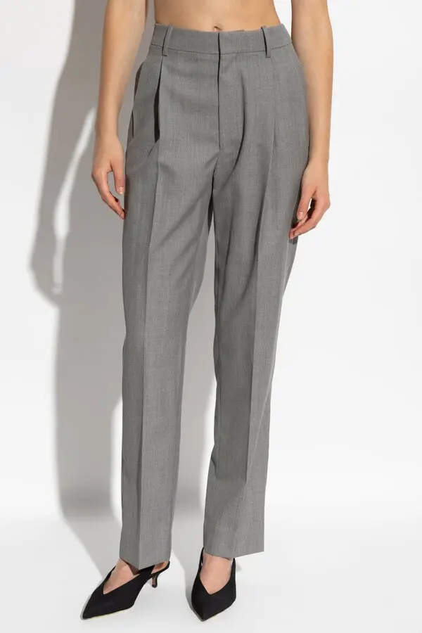 Victoria Beckham Wool Pleated Trousers