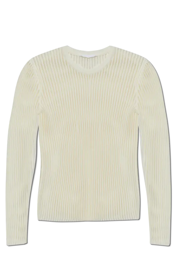 Helmut Lang Ribbed Long-sleeve Top - Cream