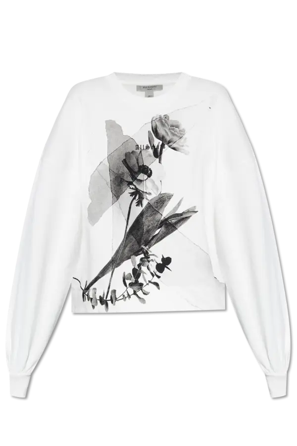 ALLSAINTS Lyss Botanical Print Cotton Jersey Sweatshirt - White
