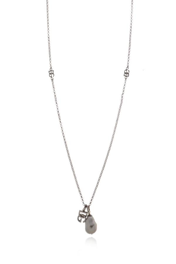 Dolce & Gabbana Logo Pendant Necklace - Silver