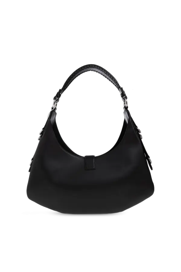 GANNI Leather Shoulder Bag - Black