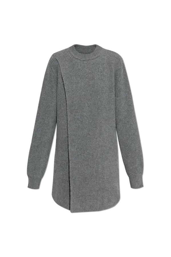 JIL SANDER Wool Sweater With Asymmetric Pleat