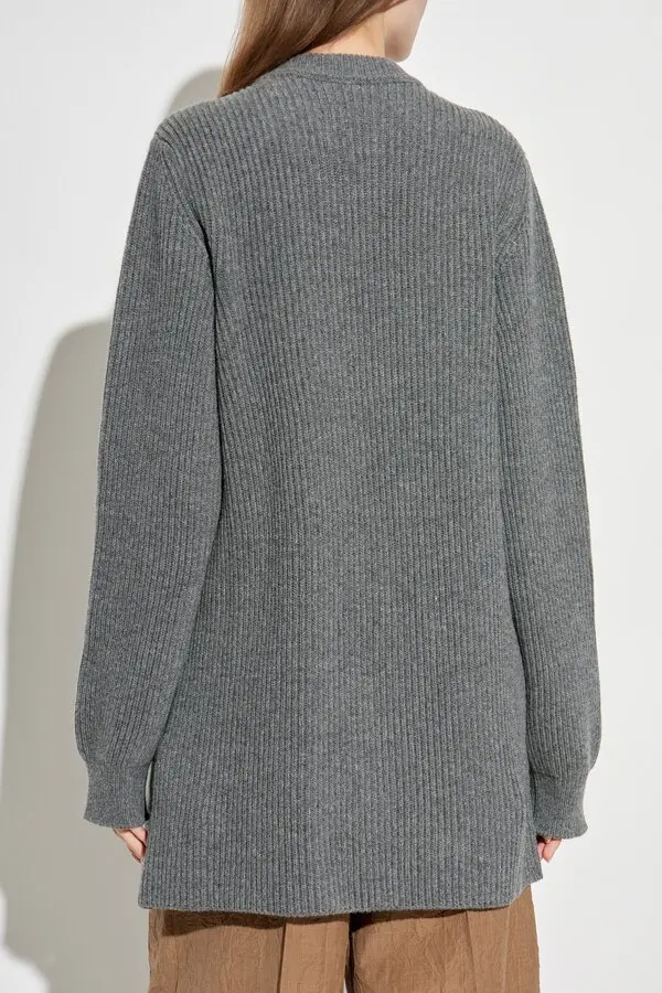 JIL SANDER Wool Sweater With Asymmetric Pleat