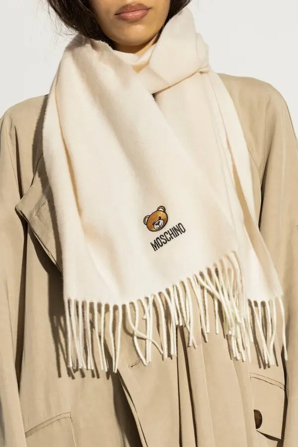 Moschino Wool Scarf With Logo