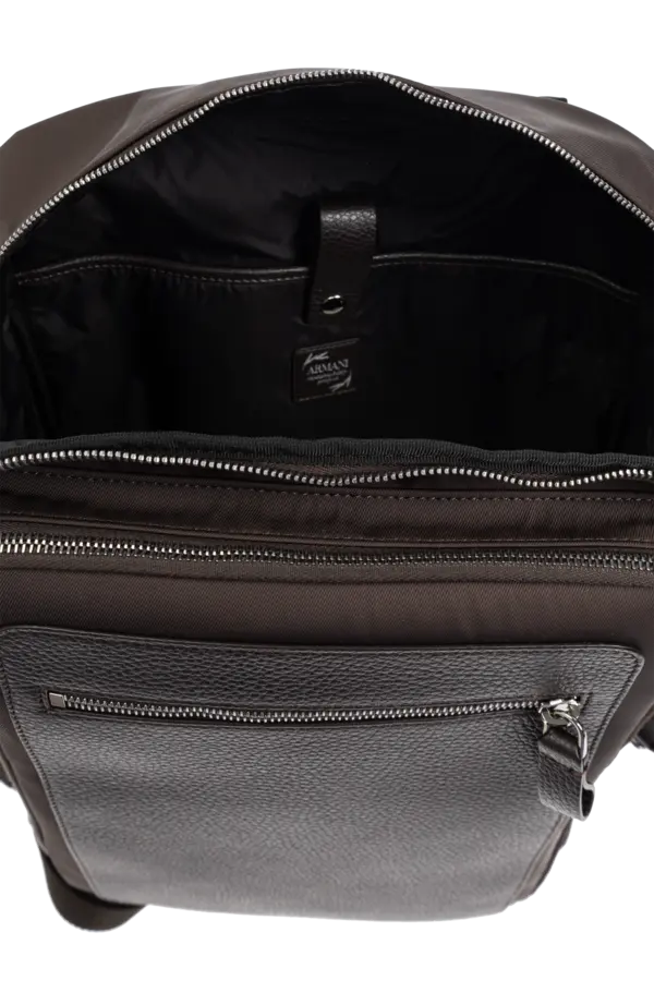 Giorgio Armani Logo Backpack - Brown