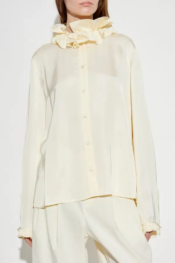 JIL SANDER Ruffled Collar Viscose Shirt