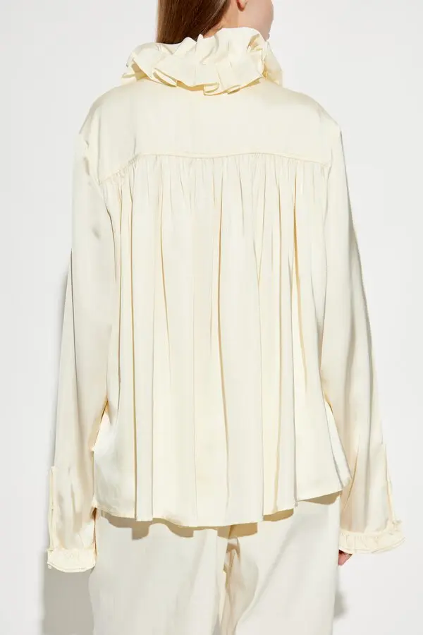 JIL SANDER Ruffled Collar Viscose Shirt
