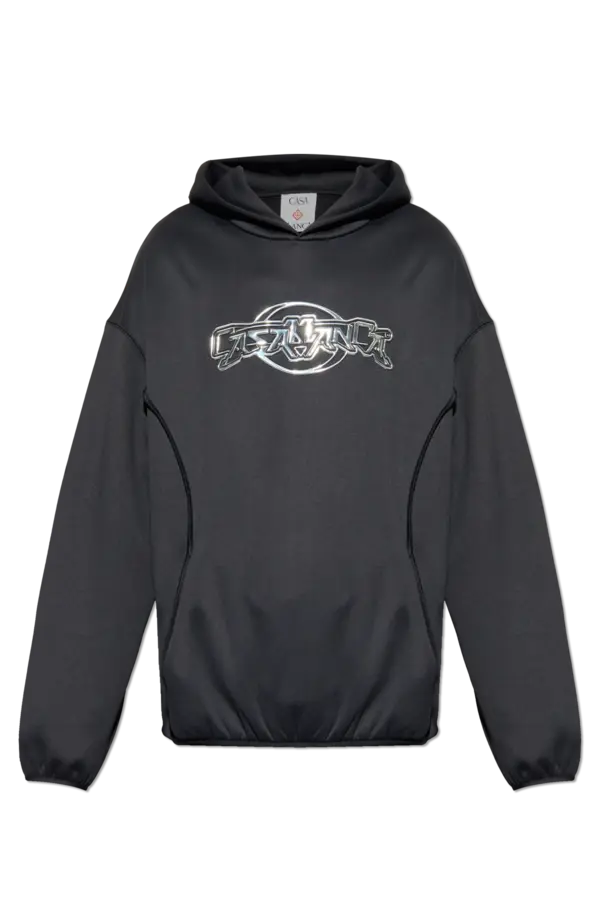 Casablanca Metallic Logo Oversized Hoodie - Black