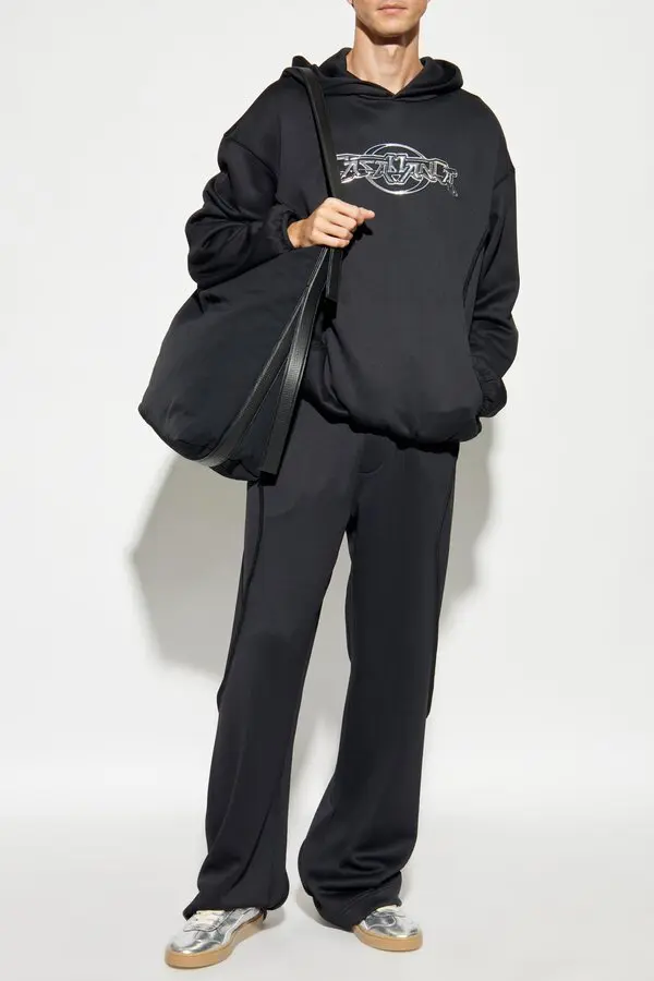 Casablanca Metallic Logo Oversized Hoodie - Black