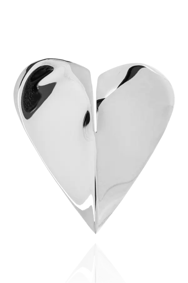 Alaïa Heart-shaped Brass Earrings - Silver