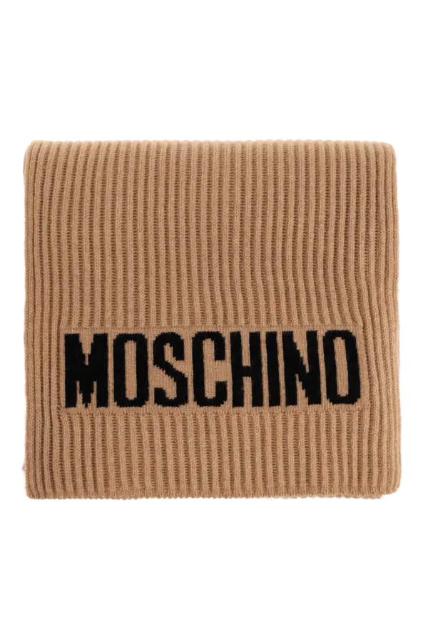 Moschino Scarf With Logo - Beige