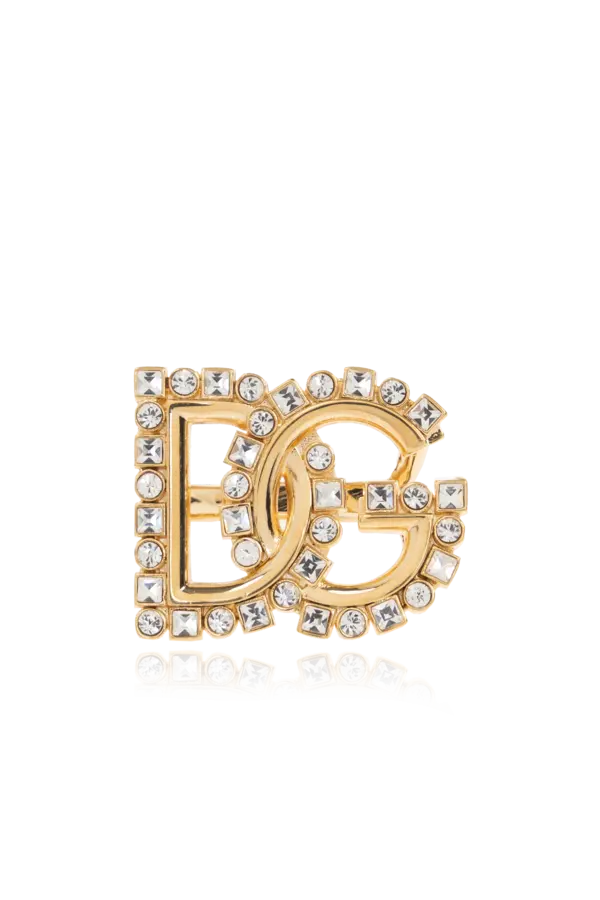 Dolce & Gabbana Plated Brass Ring With Crystals - Gold