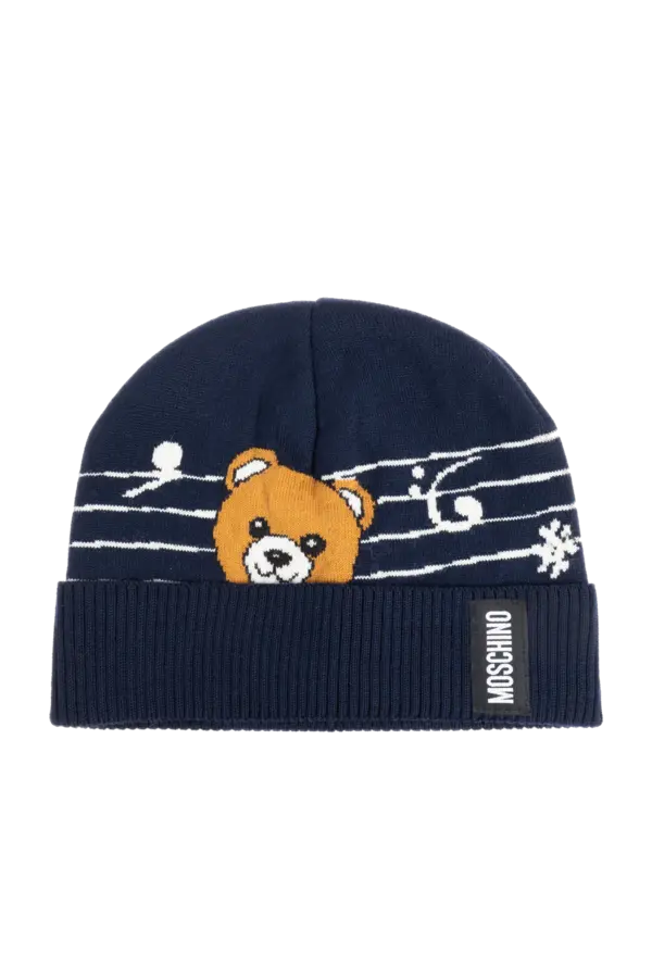 Moschino Teddy Bear Beanie - Navy Blue