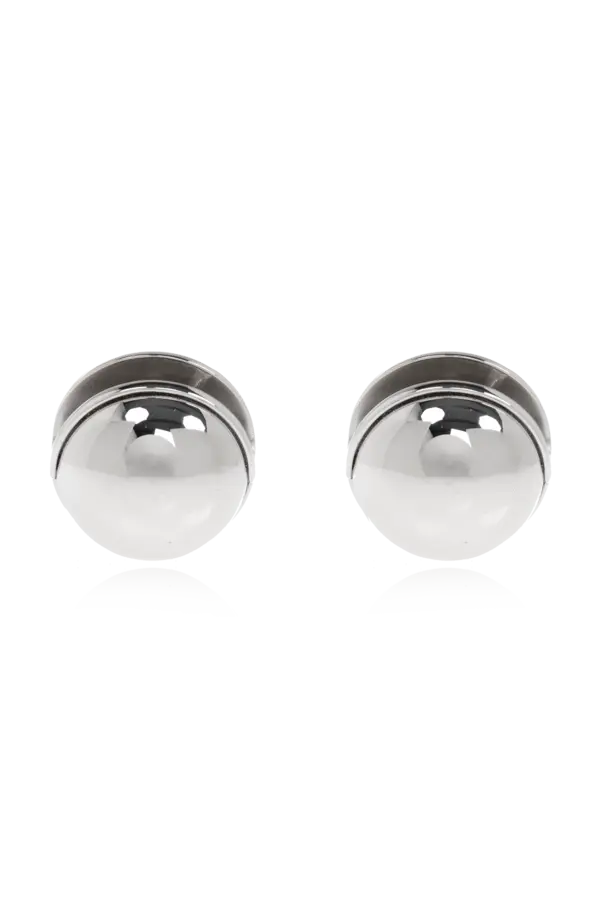 Alaïa Spherical Brass Earrings - Silver