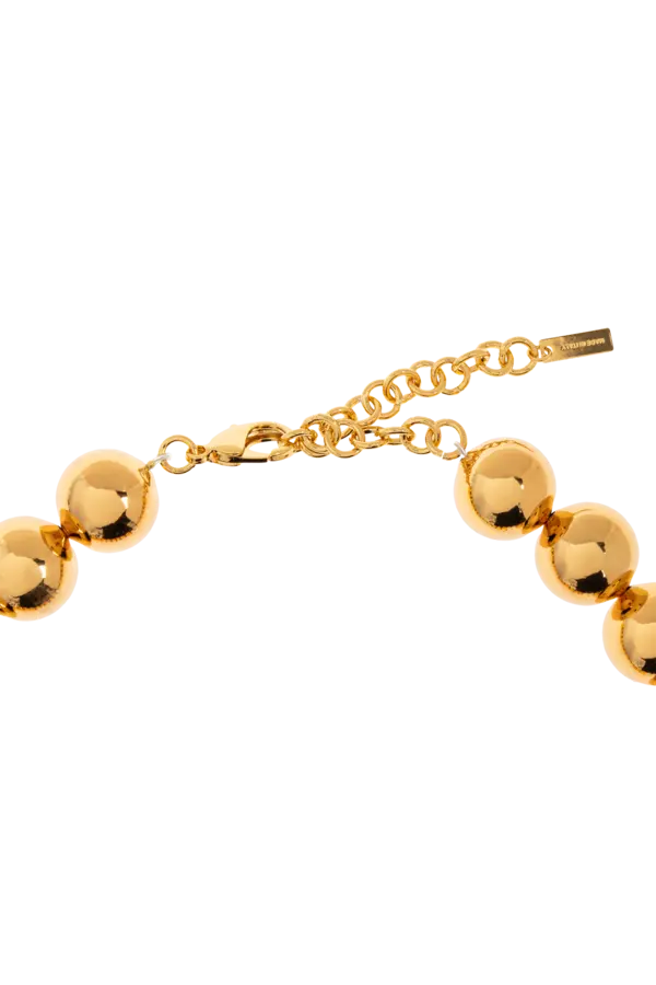 Moschino Brass Necklace With Pearl Accents
