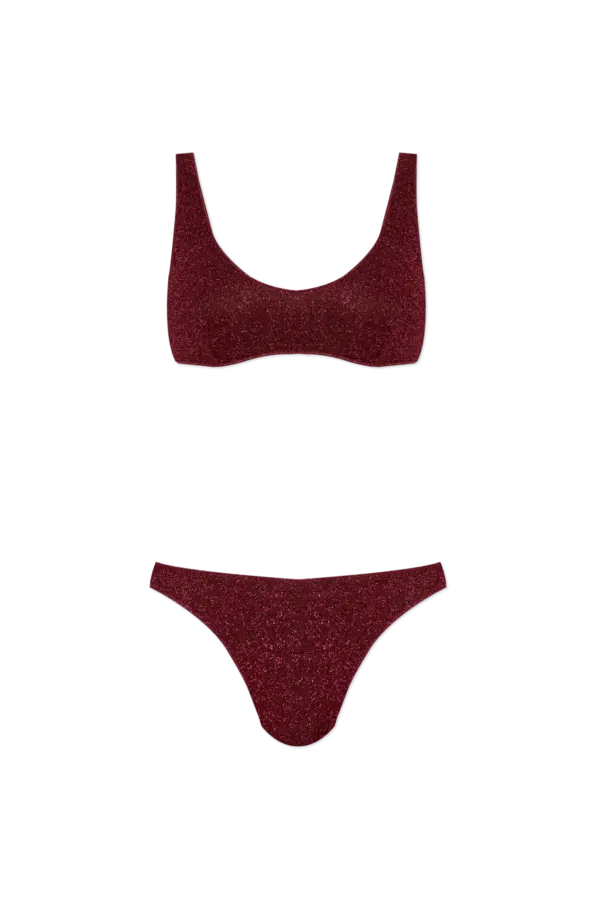 Oseree Shimmering Two-piece Swimsuit - Burgundy