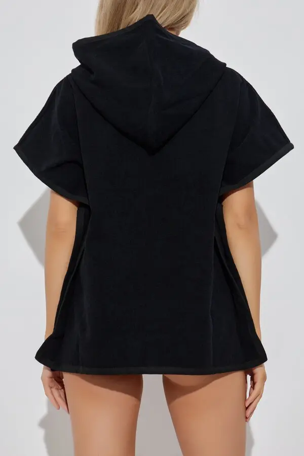 Balmain Cotton Poncho - Black