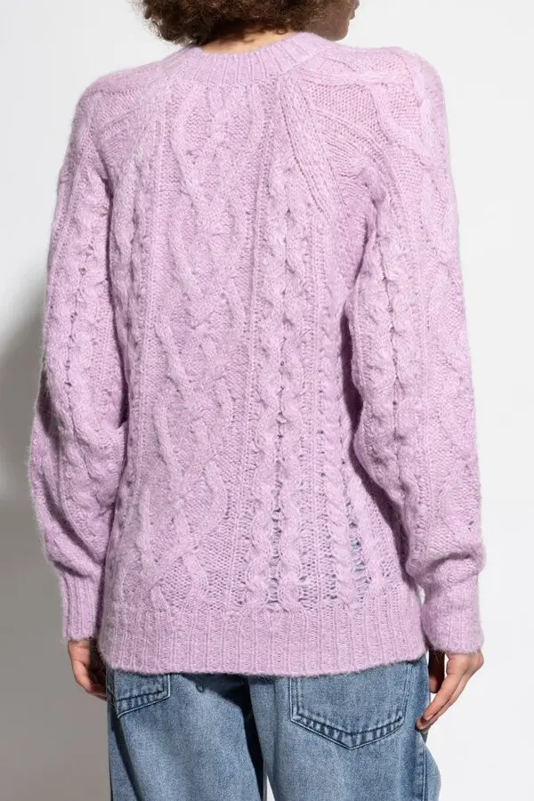 MARANT ETOILE Ysor Cable-knit Sweater - Pink
