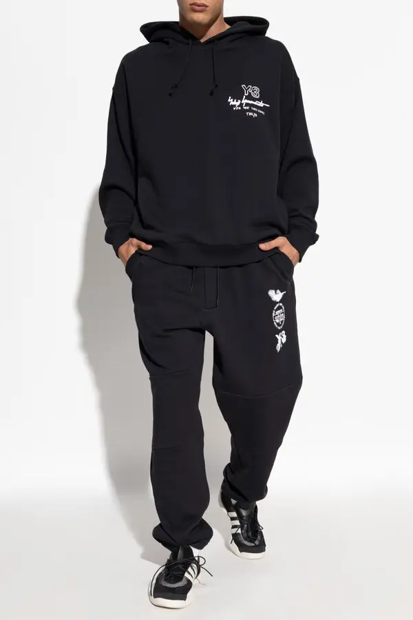 Y3 Oversized Cotton Knit Sweatshirt With Logo