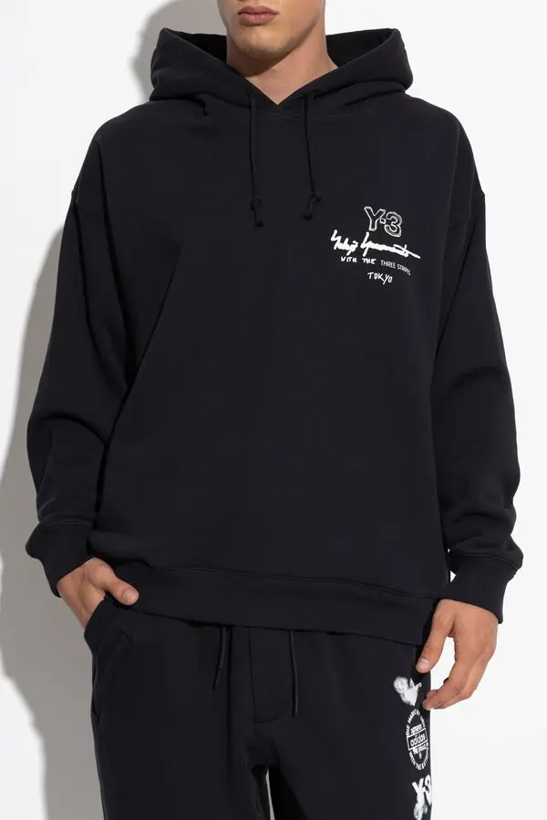 Y3 Oversized Cotton Knit Sweatshirt With Logo