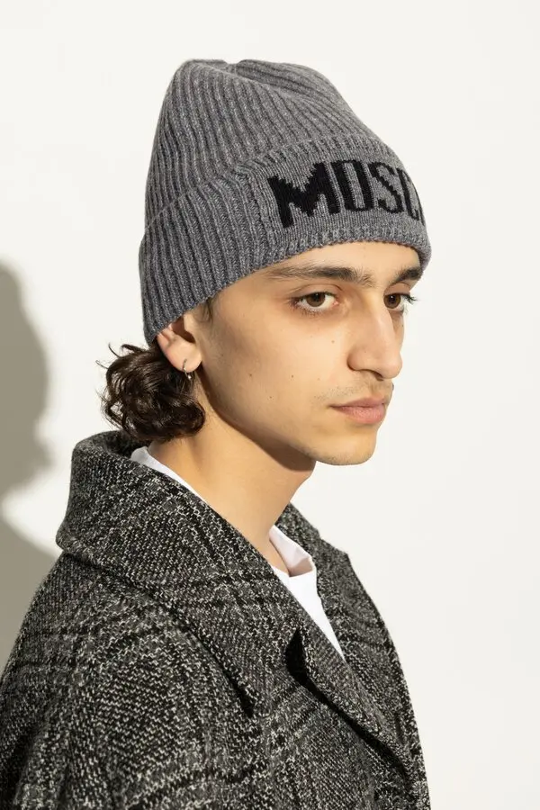 Moschino Logo Beanie - Grey