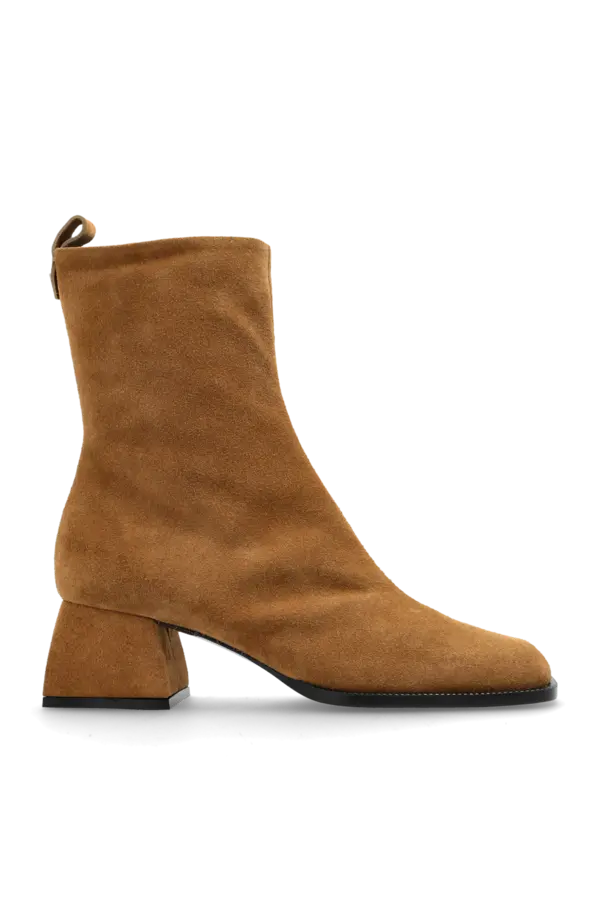 NODALETO Suede Heeled Ankle Boots