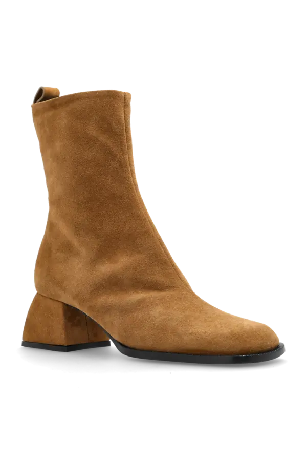 NODALETO Suede Heeled Ankle Boots