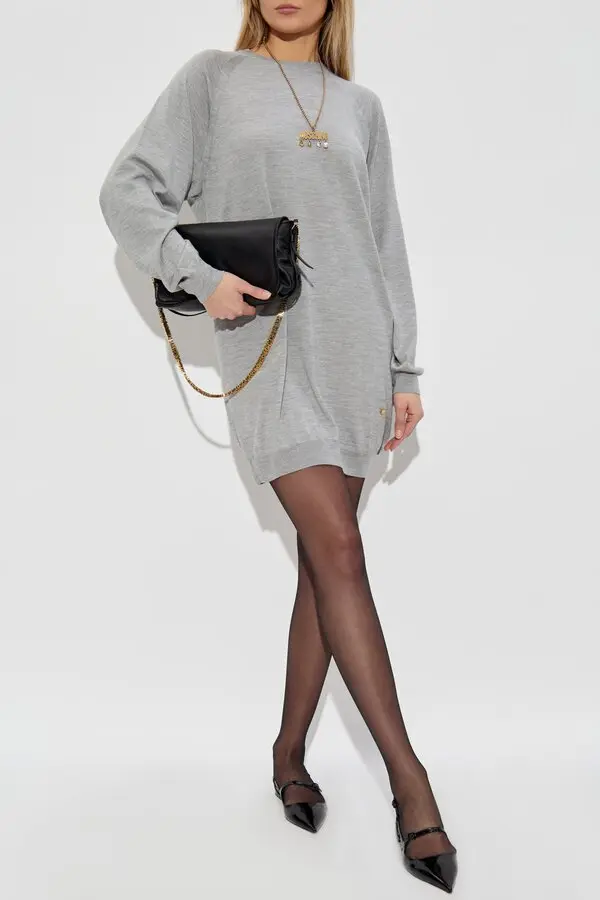 Moschino Backless Wool And Silk Dress