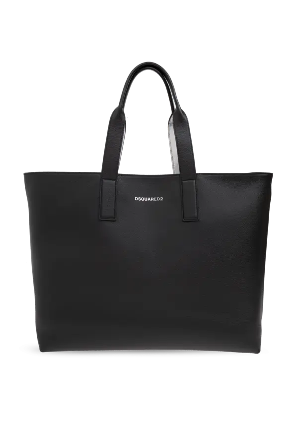Dsquared2 Leather Shopper Tote Bag - Black