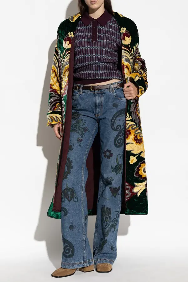 Etro Velvet Coat With Belt