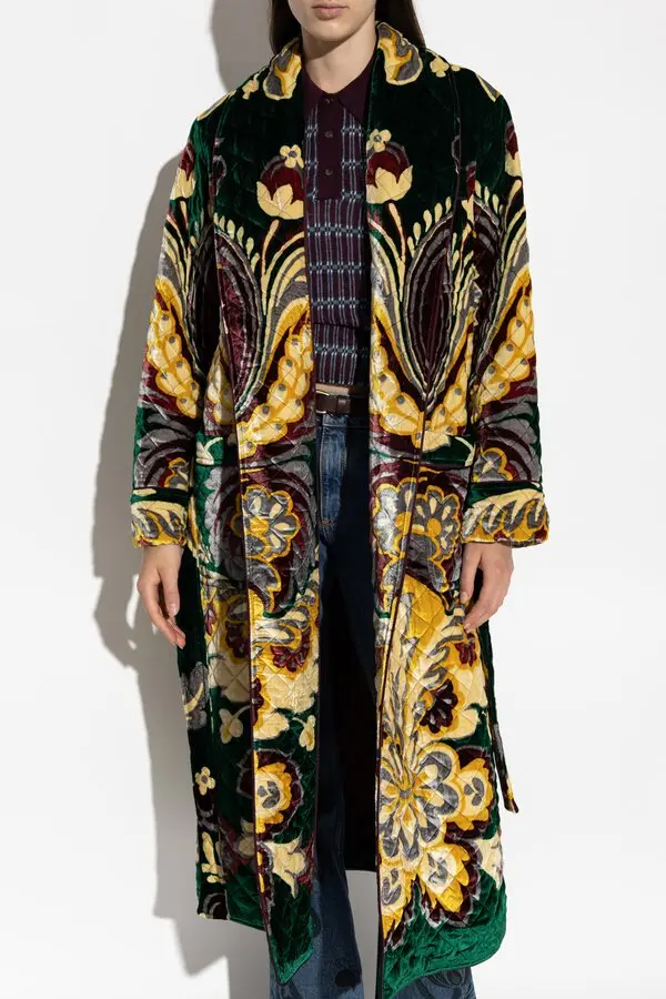 Etro Velvet Coat With Belt