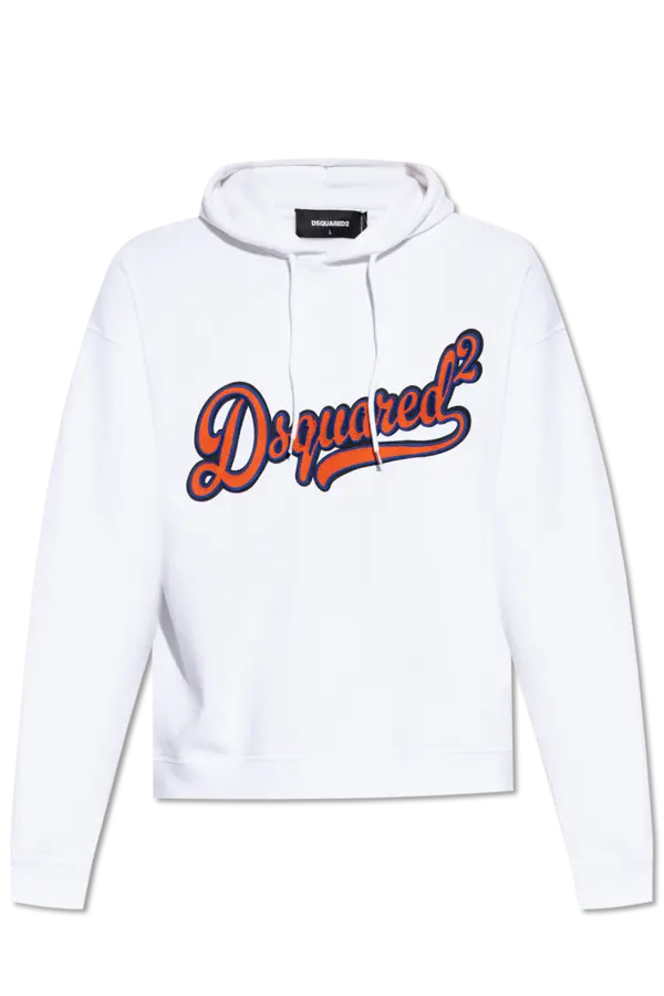 Dsquared2 Logo Cotton Hoodie - White