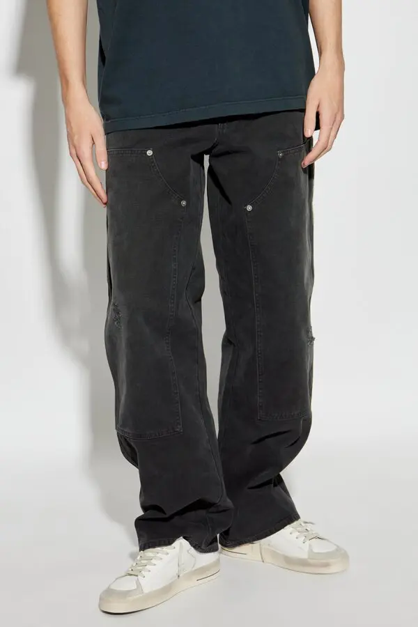 GOLDEN GOOSE Distressed Wide Leg Jeans