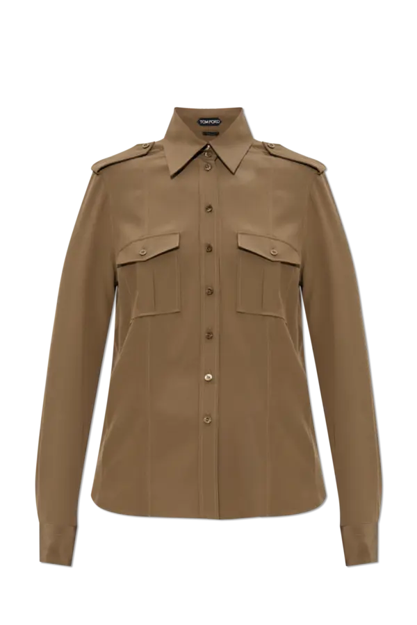 TOM FORD Silk Shirt With Epaulettes