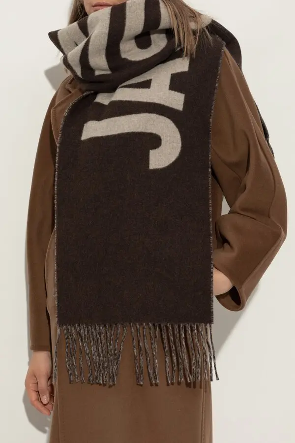 Jacquemus Scarf With Logo - Brown