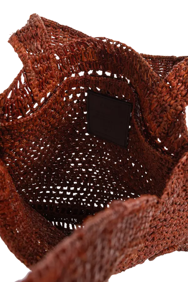 Chloé Raffia Shopper Shoulder Bag - Brown