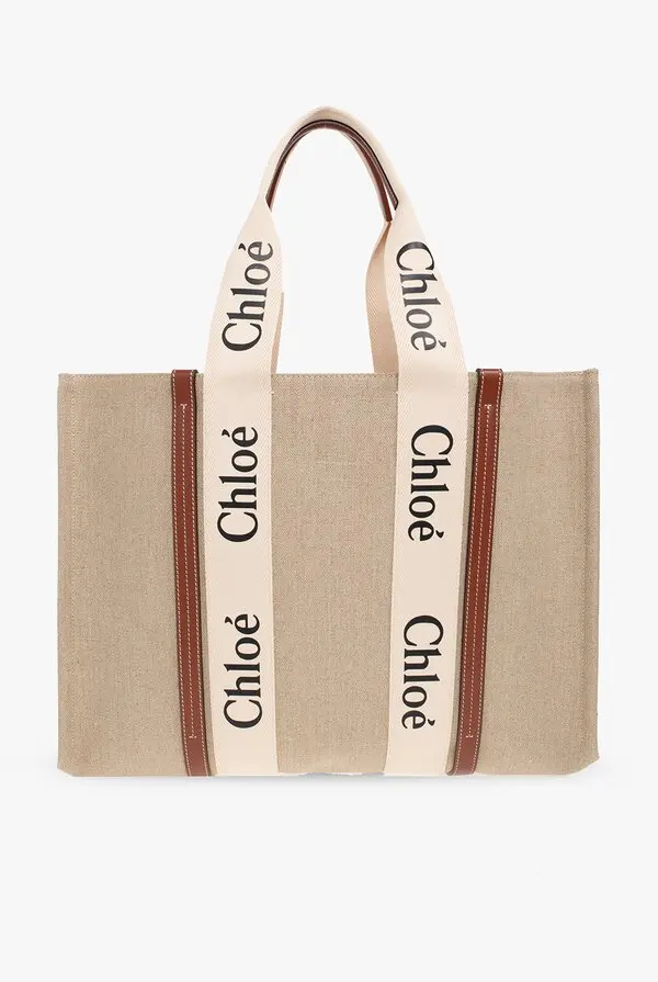 Chloé Woody Large Shopper Bag - Beige