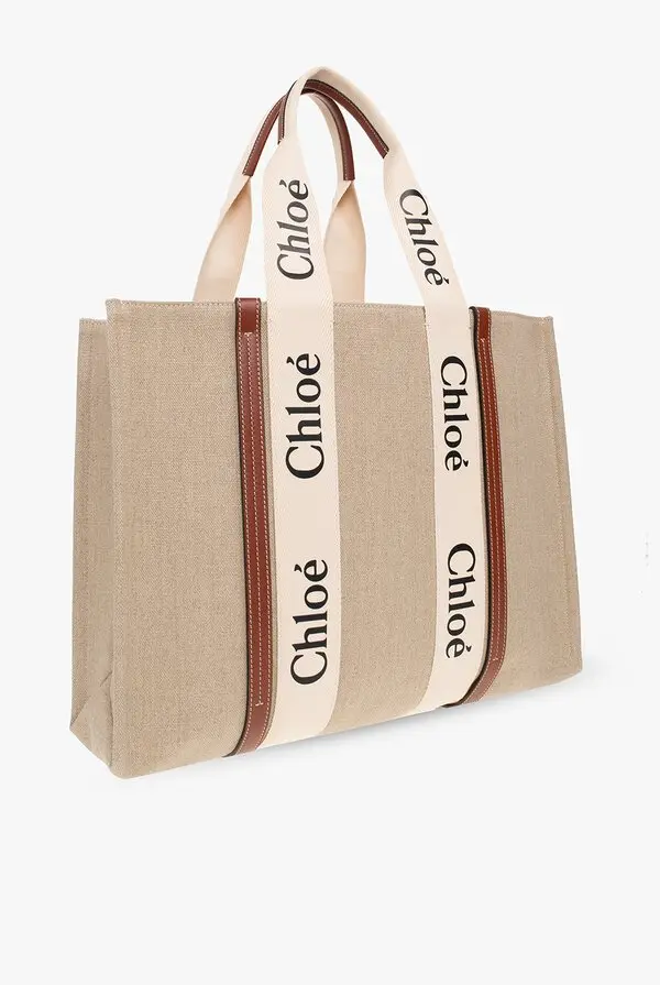 Chloé Woody Large Shopper Bag - Beige
