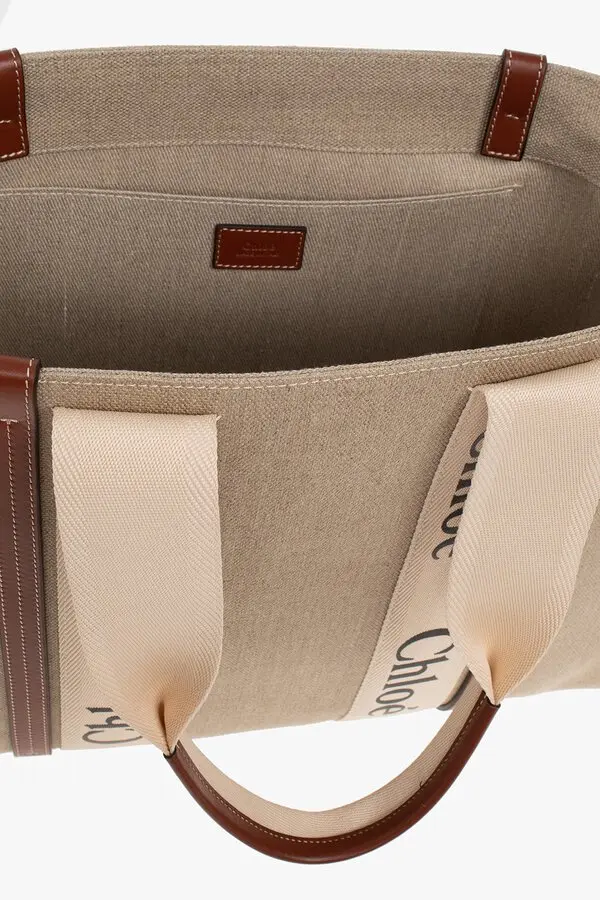 Chloé Woody Large Shopper Bag - Beige