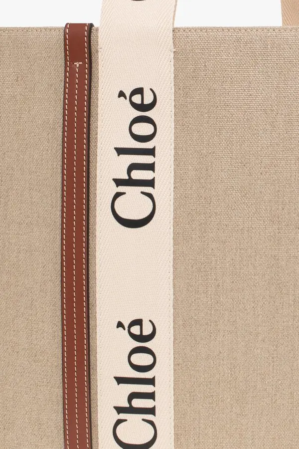 Chloé Woody Large Shopper Bag - Beige