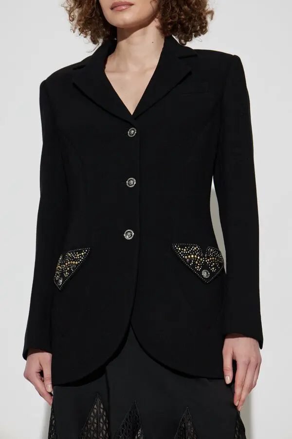 Versace Blazer With Shimmering Appliqués