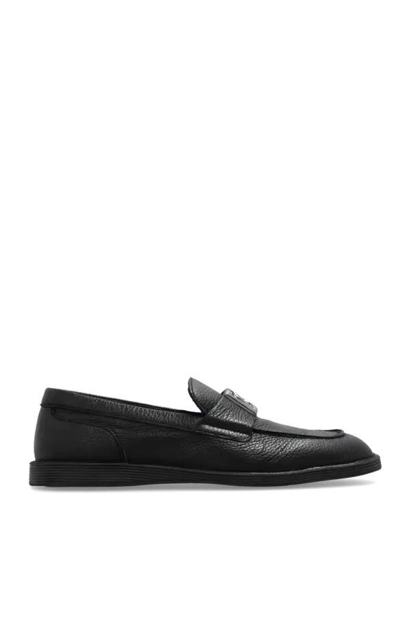 Dolce & Gabbana Leather Loafers With Logo Hardware