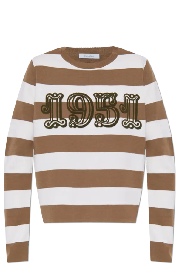 Max Mara Viterbo Striped Wool Sweater - Brown