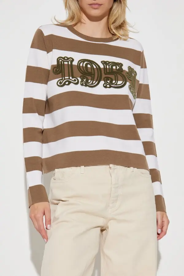 Max Mara Viterbo Striped Wool Sweater - Brown