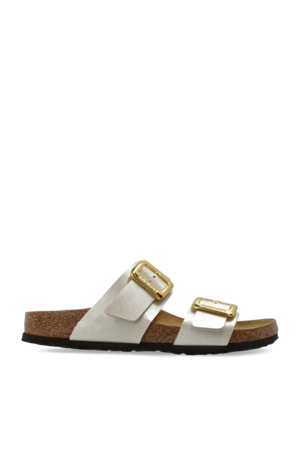 BIRKENSTOCK Sydney Cushion Buckle Slides - Cream