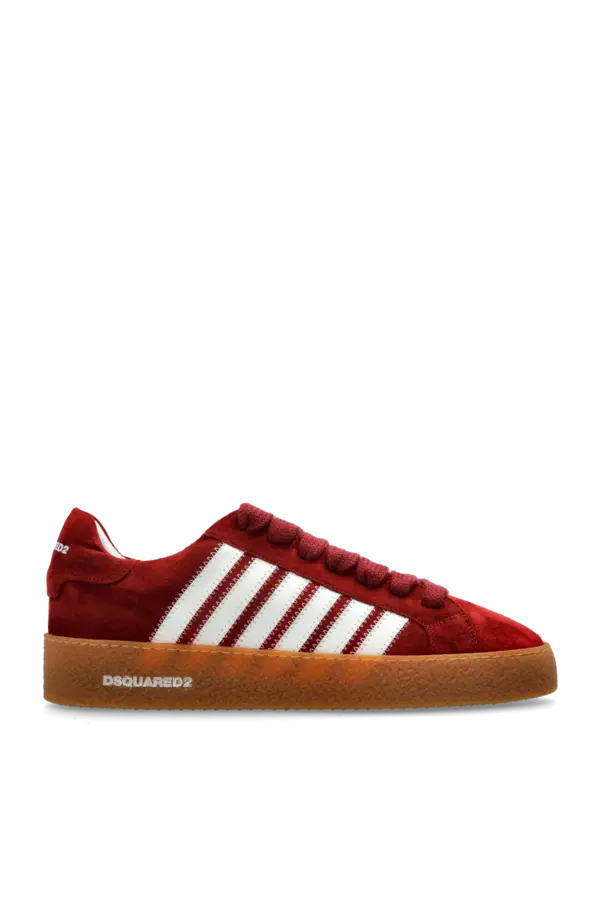 Dsquared2 Rapper's Delight Leather And Suede Sneakers - Red