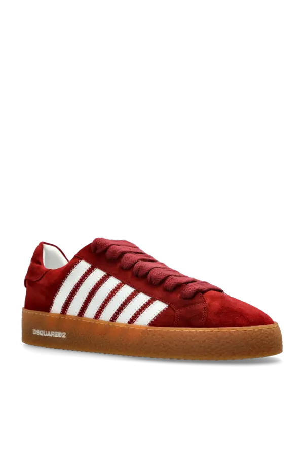 Dsquared2 Rapper's Delight Leather And Suede Sneakers - Red